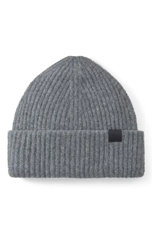 Mulberry Chunky Ribbed Beanie - Dark Grey Melange