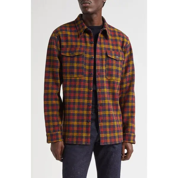 Double Rl Walker Plaid Wool Flannel Work Shirt