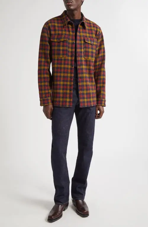 Double Rl Walker Plaid Wool Flannel Work Shirt