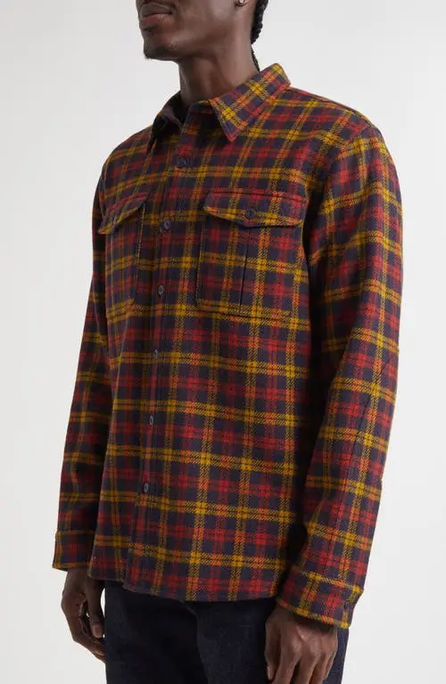Double Rl Walker Plaid Wool Flannel Work Shirt