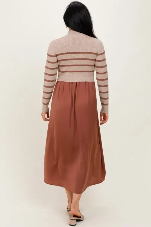 PINKBLUSH Striped Sweater Top Maxi Dress