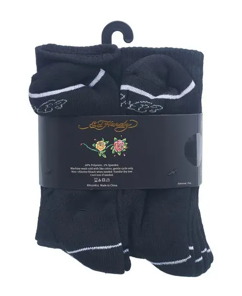 Ed Hardy Athletic Half Cushion Crew Sock 7-pack - Black