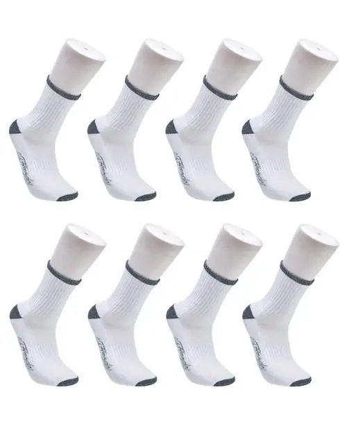 Ed Hardy Half Cushion Mid Crew Socks 8-pack - White