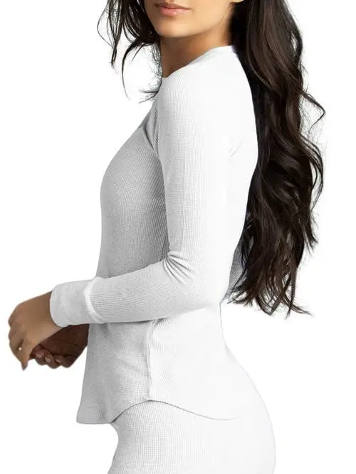WATSON'S Waffle Knit Thermal Crew - Glacier