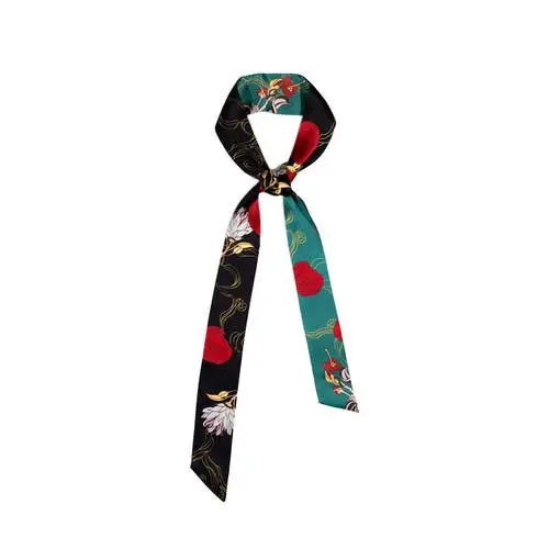 LOST PATTERN Dream Hunter" Silk Skinny Scarf - Green