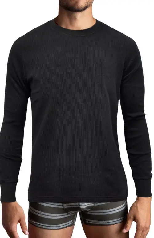 WATSON'S Therma Rib Long Sleeve Crew - Black