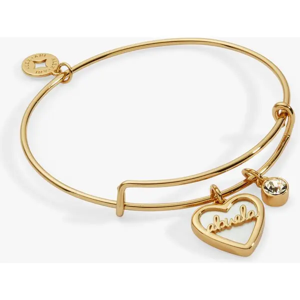 ALEX AND ANI Abuela Mother Of Pearl Heart Bangle Bracelet - Gold