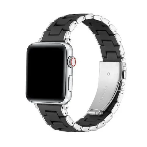 POSH TECH Orla Silicone + Stainless Steel Band - Black