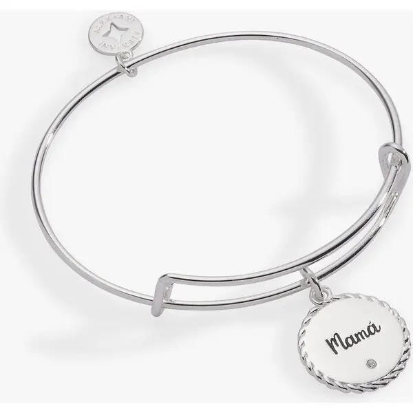 ALEX AND ANI Mamá Charm Bangle Bracelet - Silver