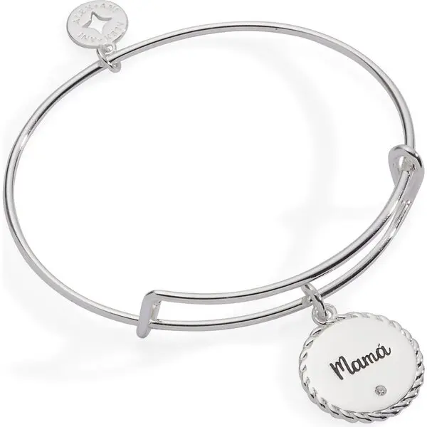 ALEX AND ANI Mamá Charm Bangle Bracelet - Silver