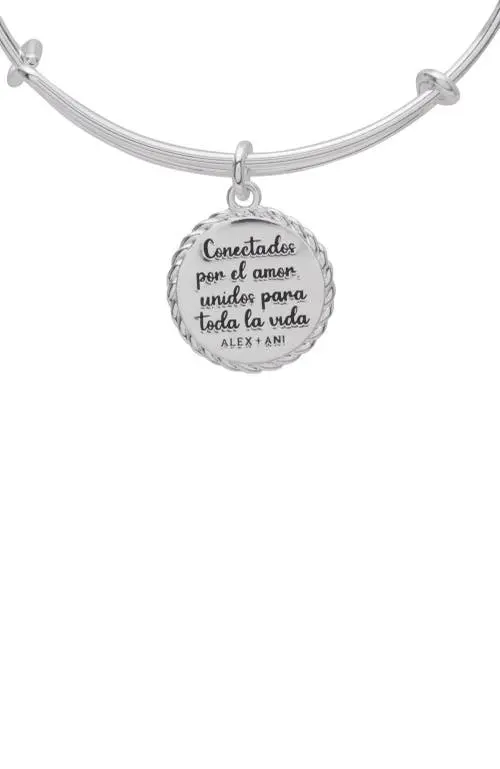 ALEX AND ANI Mamá Charm Bangle Bracelet - Silver