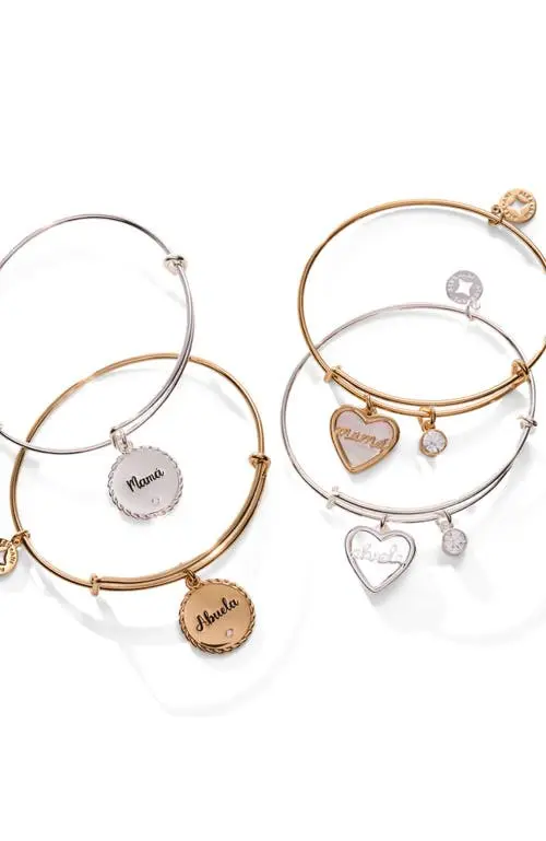 ALEX AND ANI Mamá Charm Bangle Bracelet - Silver