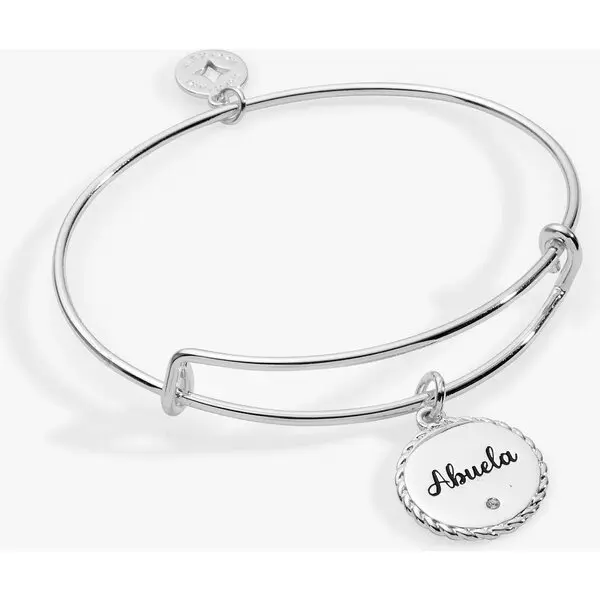 ALEX AND ANI Abuela Charm Bangle Bracelet - Silver