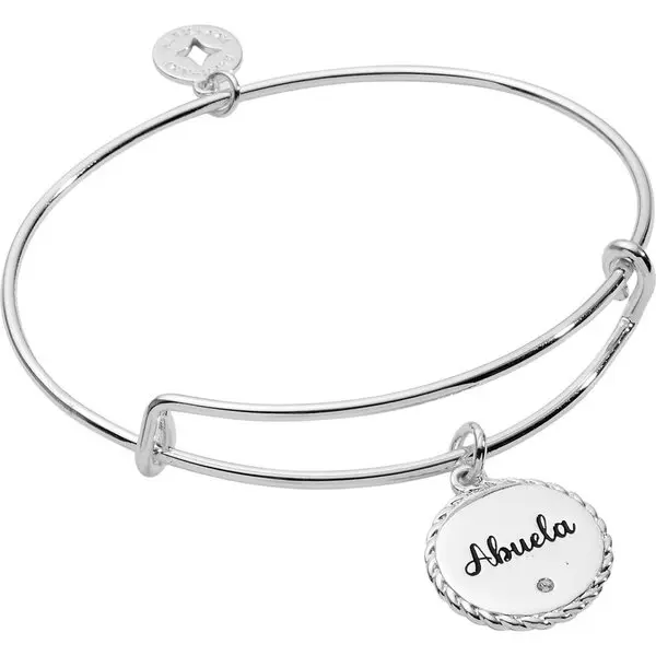 ALEX AND ANI Abuela Charm Bangle Bracelet - Silver