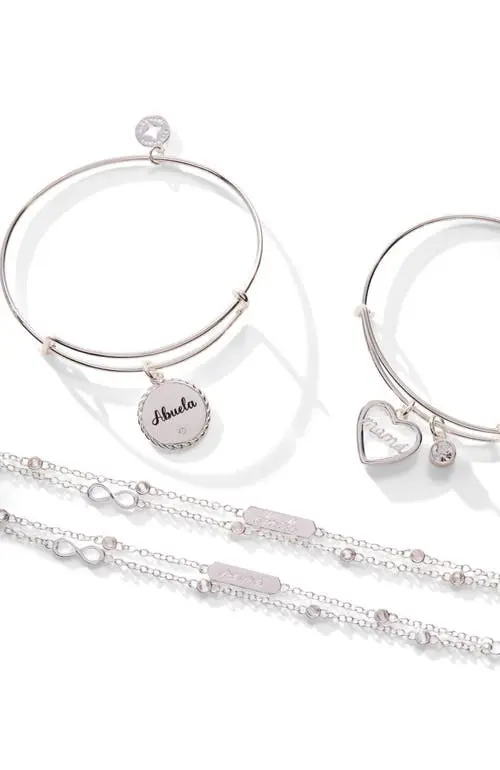 ALEX AND ANI Abuela Charm Bangle Bracelet - Silver