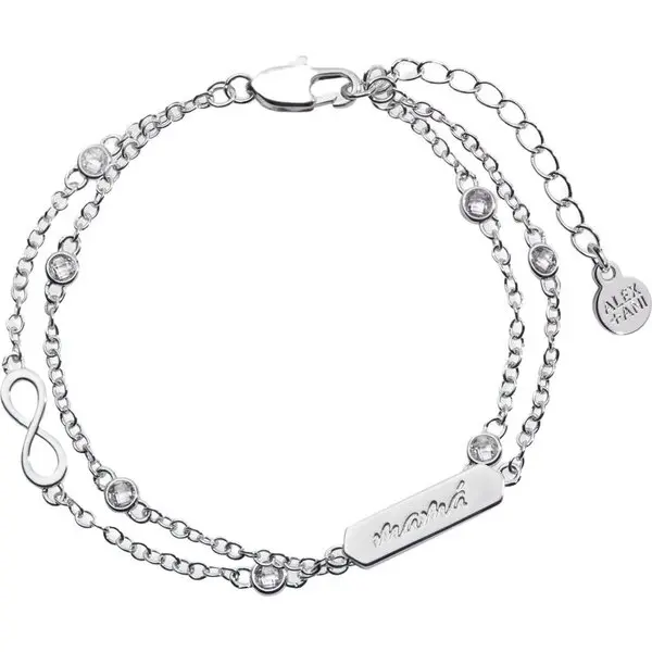 ALEX AND ANI Mamá Infinity Adjustable Chain Bracelet - Silver