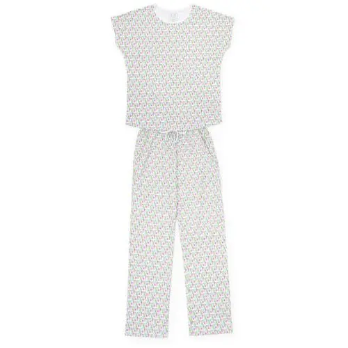 LILA AND HAYES Marcia Pajama Pant Set - Mod Holiday Pink