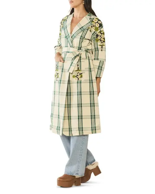 EDDY Melly Plaid Trench Coat