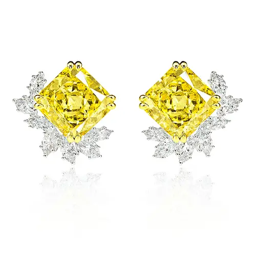 GEMMA AZZURRO Radiant Canary Stud Earrings - Yellow
