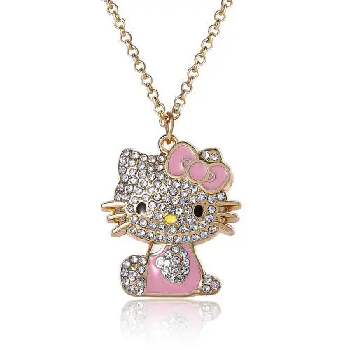 HELLO KITTY Enamel And Crystal Pendant Necklace - Pink