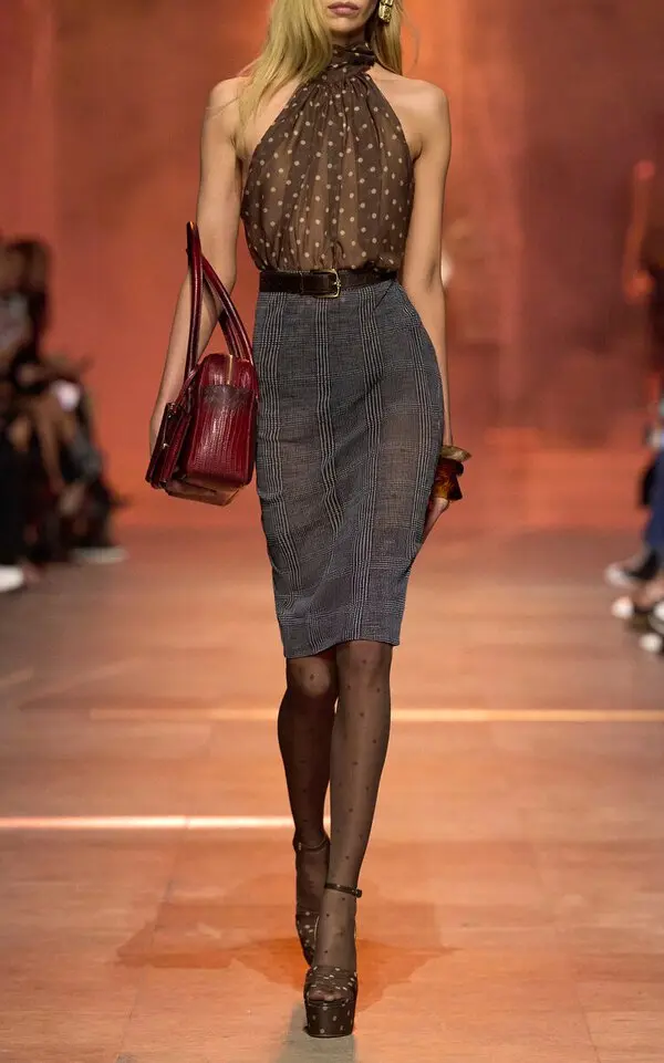 Elie Saab Printed Midi Skirt - Grey
