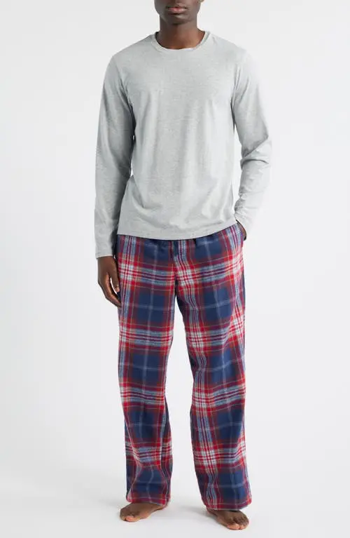 Nordstrom Flannel Pajamas - Grey/navy Lane Plaid