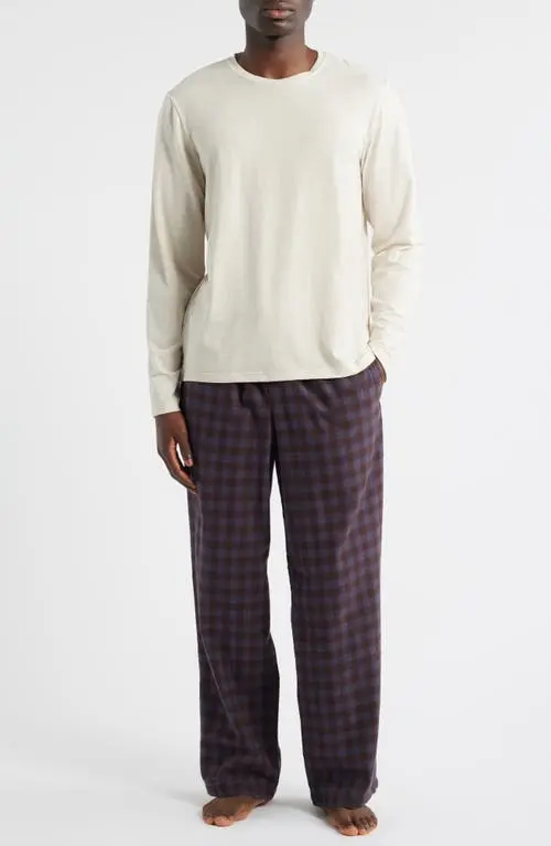 Nordstrom Flannel Pajamas - Oatmeal/grey Jasper Plaid