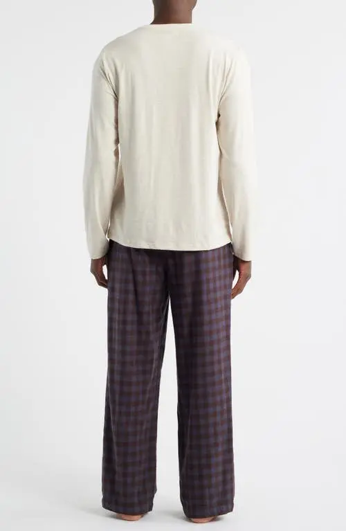 Nordstrom Flannel Pajamas - Oatmeal/grey Jasper Plaid