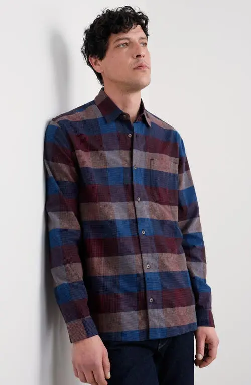 SEASALT CORNWALL Fathomer Check Organic Cotton Flannel Button-up Shirt