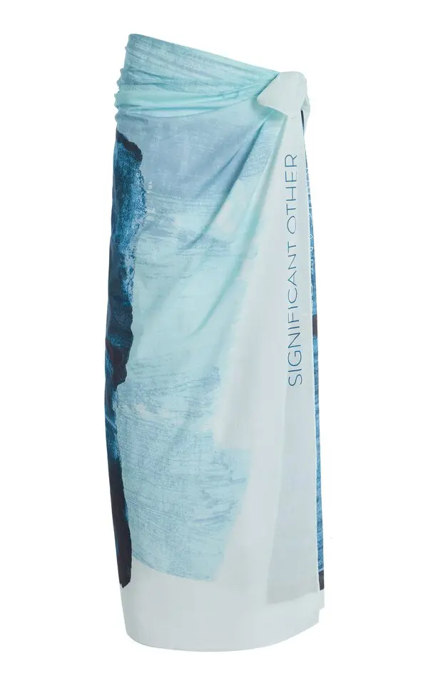 Significant Other Giorgie Linen-blend Sarong Skirt - Blue