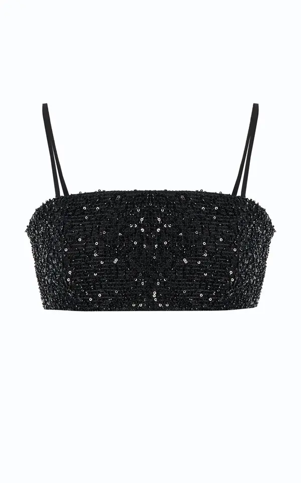 Ila Tori Sequin-embellished Crop Top