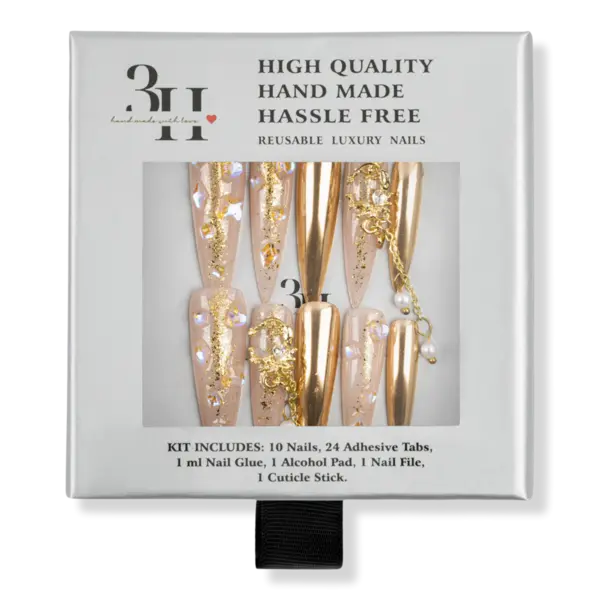 3H NAILS Liquid Gold Handmade Press-on Nails - One-color