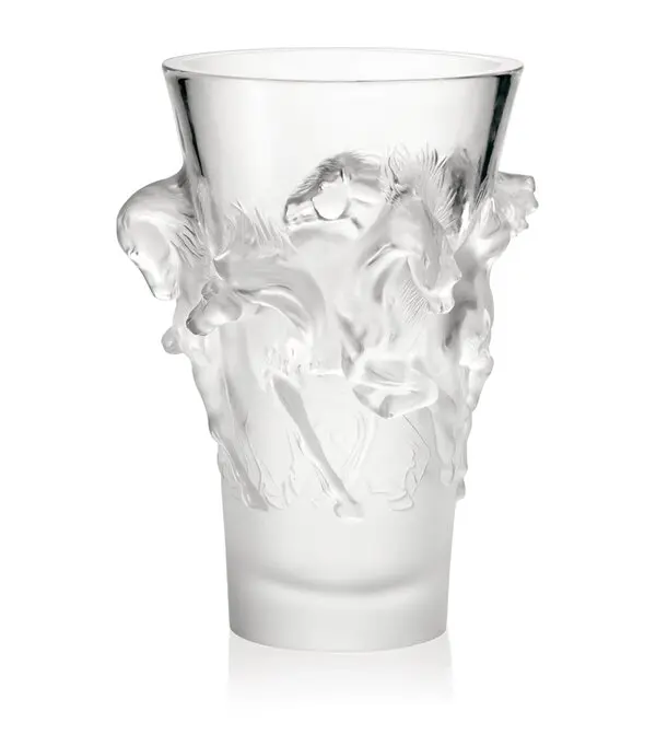 Lalique Crystal Equus Vase - Clear