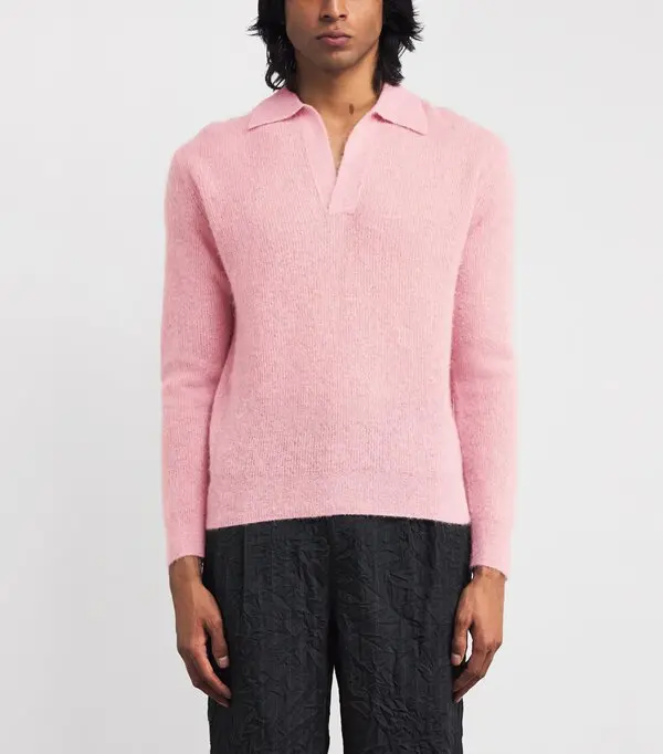 Auralee Alpaca-blend Open Collar Jumper