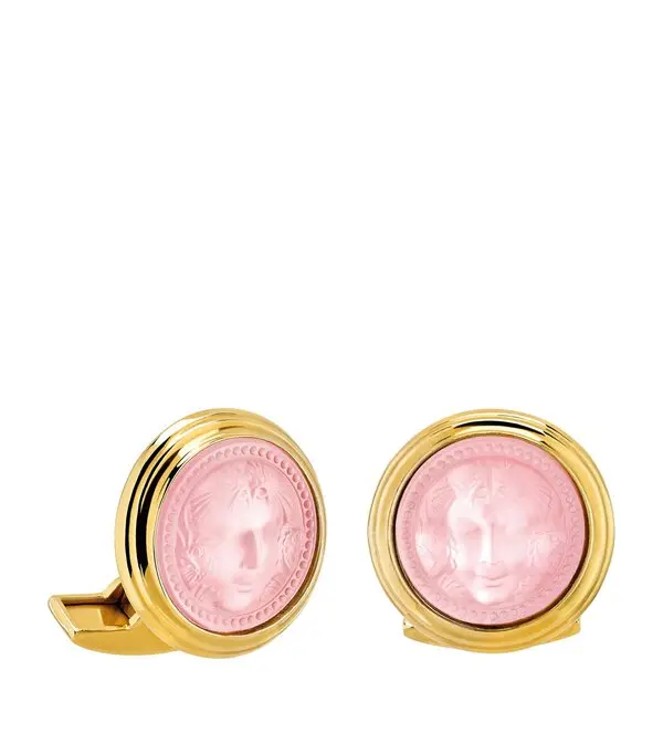 Lalique Yellow Gold-plated Aréthuse Cufflinks - Clear