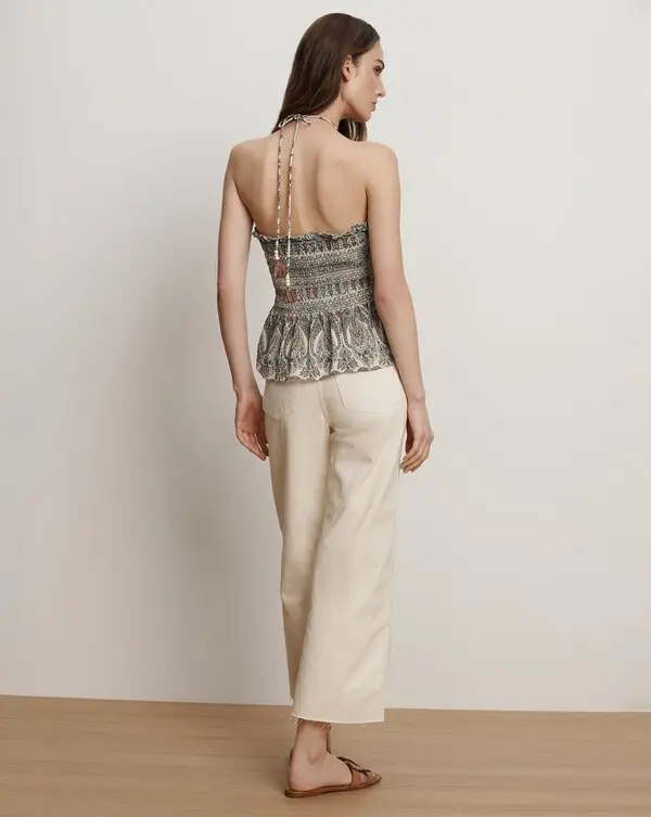 Veronica Beard Damsey Smocked Halter Top