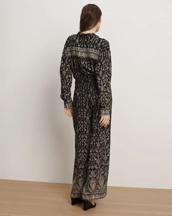 Veronica Beard Callaway Smocked Wide-leg Pant