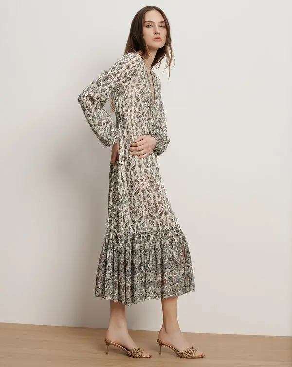 Veronica Beard Vani Paisley Midi Dress