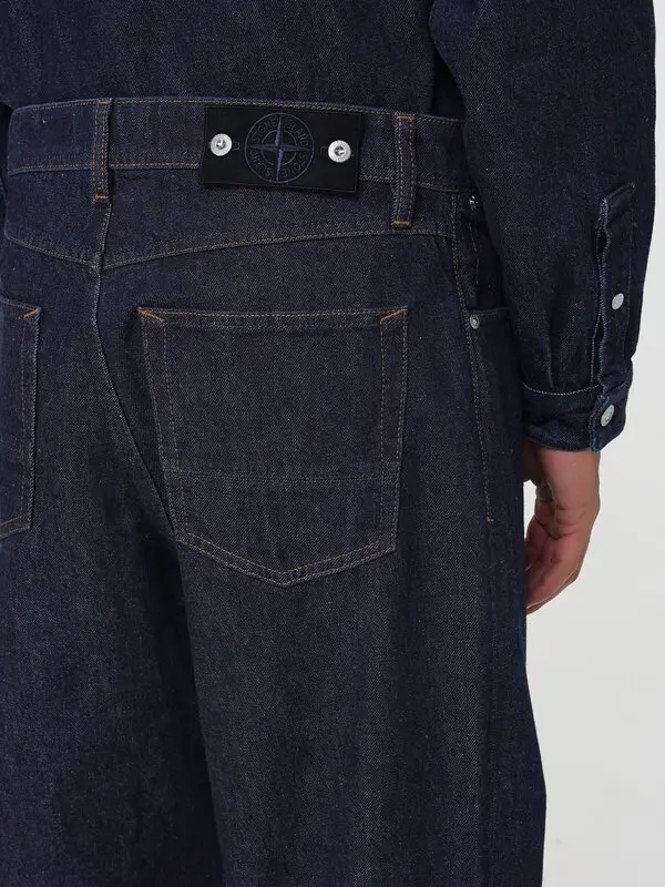 Stone Island Straight Cotton Jeans - Denim