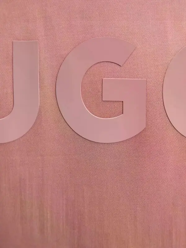 Hugo Logo Embossed Hoodie - Pink