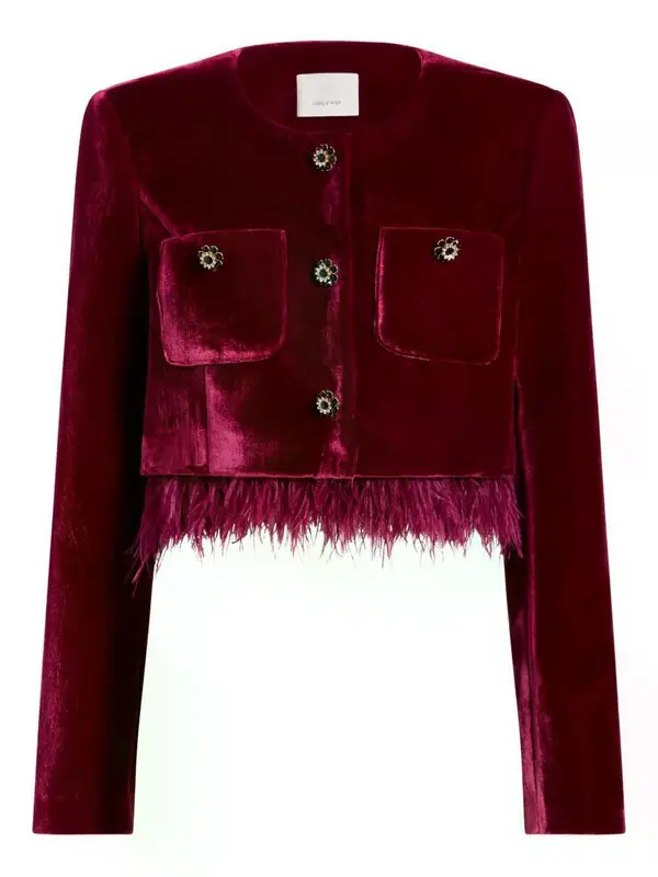 Cinq À Sept Evelina Velvet Jacket - Red