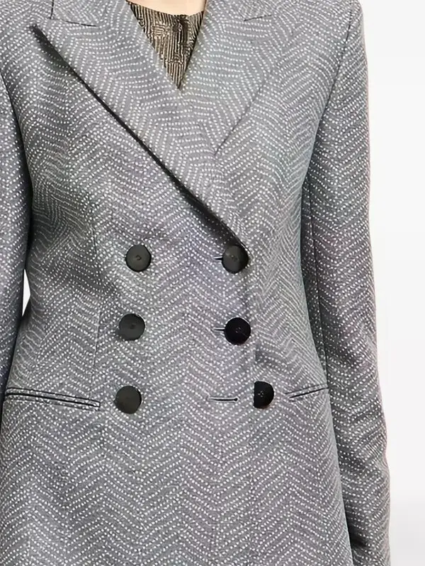 Giorgio Armani Chevron-jacquard Double-breasted Blazer