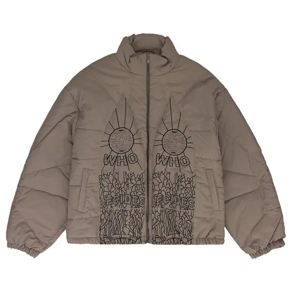 WHO DECIDES WAR Embroidered Bomber - Grey