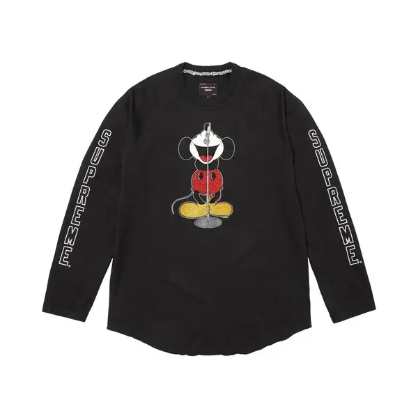 Supreme X Number Ine X Mickey Mouse Raglan Long-sleeve Top - Black