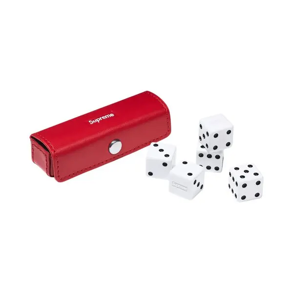 Supreme Leather Dice Set - Red