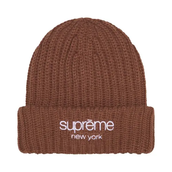 Supreme Chunky Rib Beanie - Brown