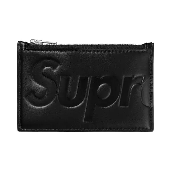 Supreme Leather Zip Card Holder - Black