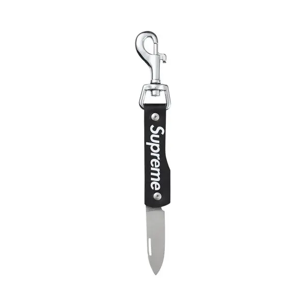 Supreme Leather Clip Knife - Black