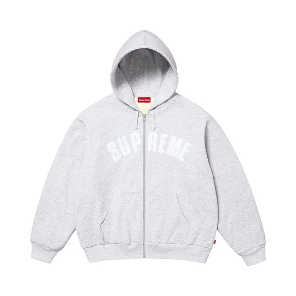 Supreme Arc Thermal Lined Zip Up Hooded Sweatshirt - Grey