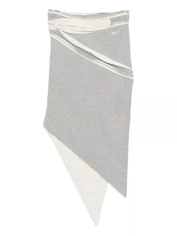Attico Asymmetric Hem Midi Skirt - Grey